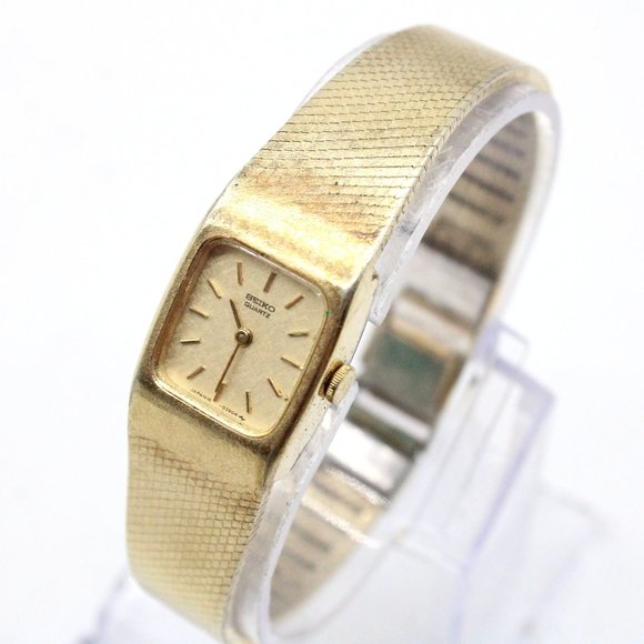 Seiko | Accessories | Vintage Seiko Watch Womens Gold Tone Stainless Steel Classic Gold Dial 9s ...